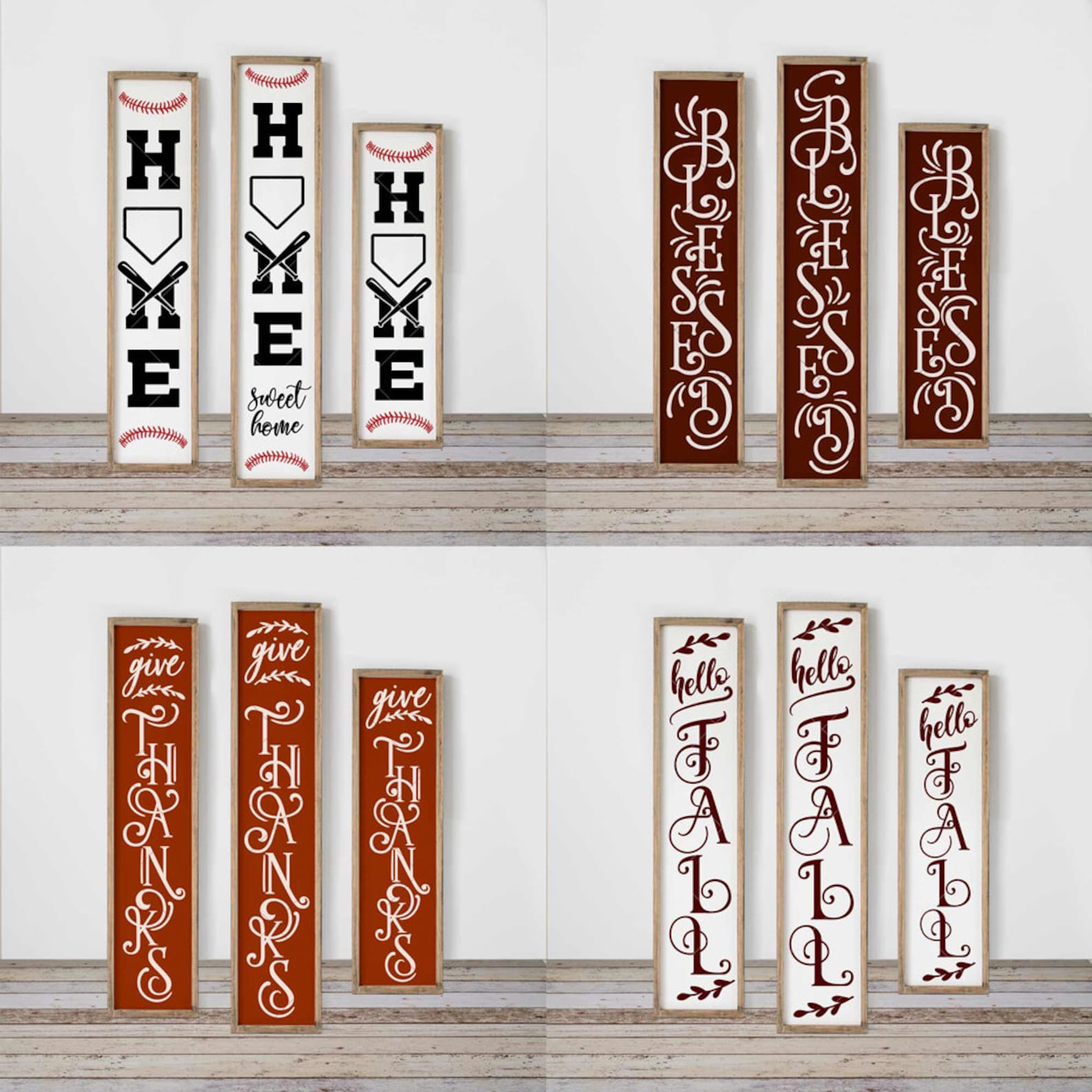 Porch Sign Bundle SVG PNG DXF Vertical Files for Long Porch - Etsy