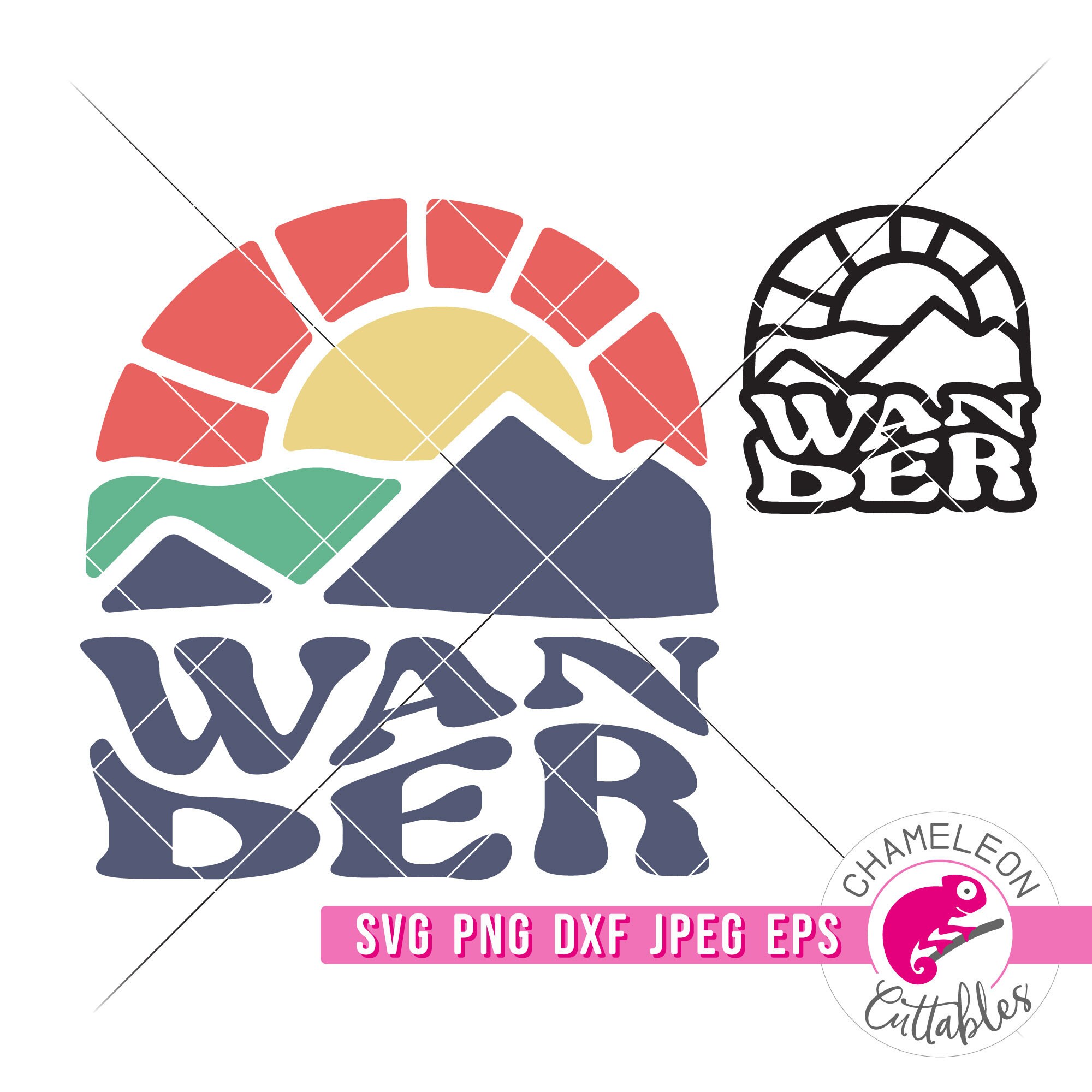 SVG, PNG, Dxf, Jpeg, Wander Svg, Retro Outdoor Hiking Design, Mountain ...