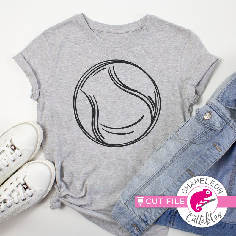 Tennis Ball Sketch Design, SVG, DXF, EPS Cut File for Shirt, for ...