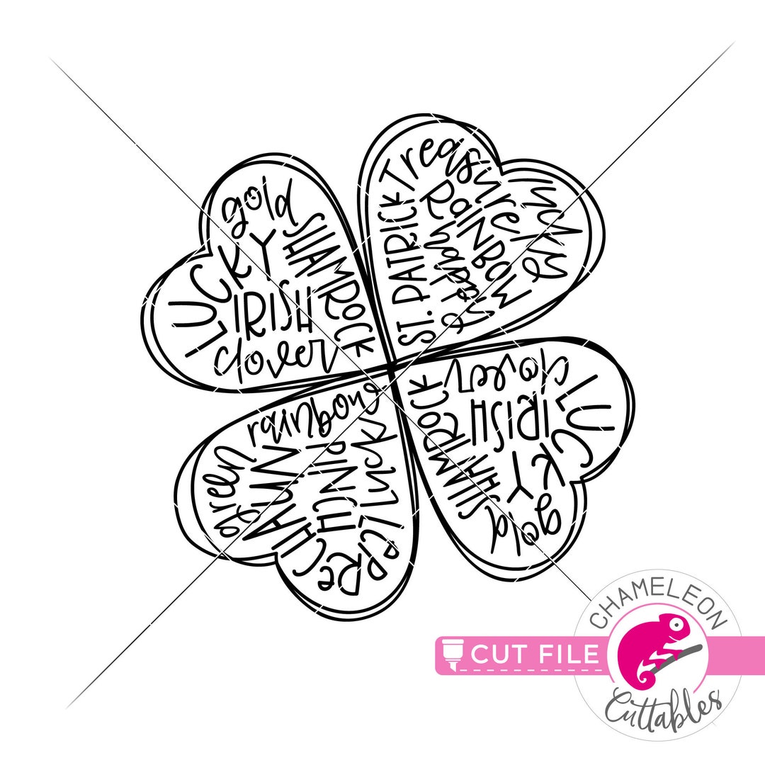 St. Patrick's Day Word Clover SVG, Subway Art, SVG File for Cutting ...