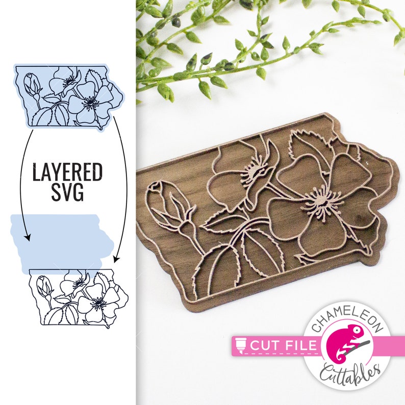 Iowa Flower SVG Flower SVG Glowforge File Cricut Designs - Etsy