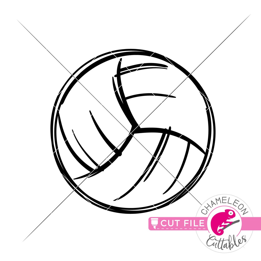 Volleyball Sketch, Drawing, SVG, DXF, EPS Cut File for Shirt, for ...