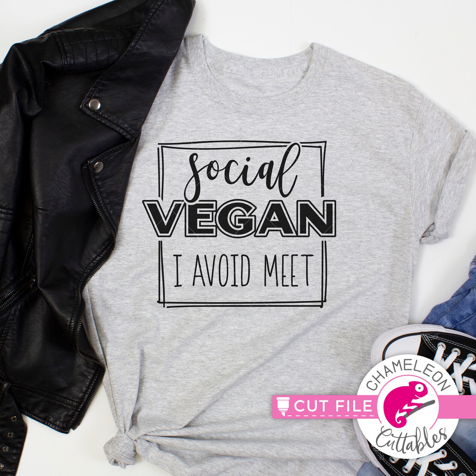 Social Vegan, Introvert SVG File, for Funny Shirt, Dxf, Eps for Cutting ...