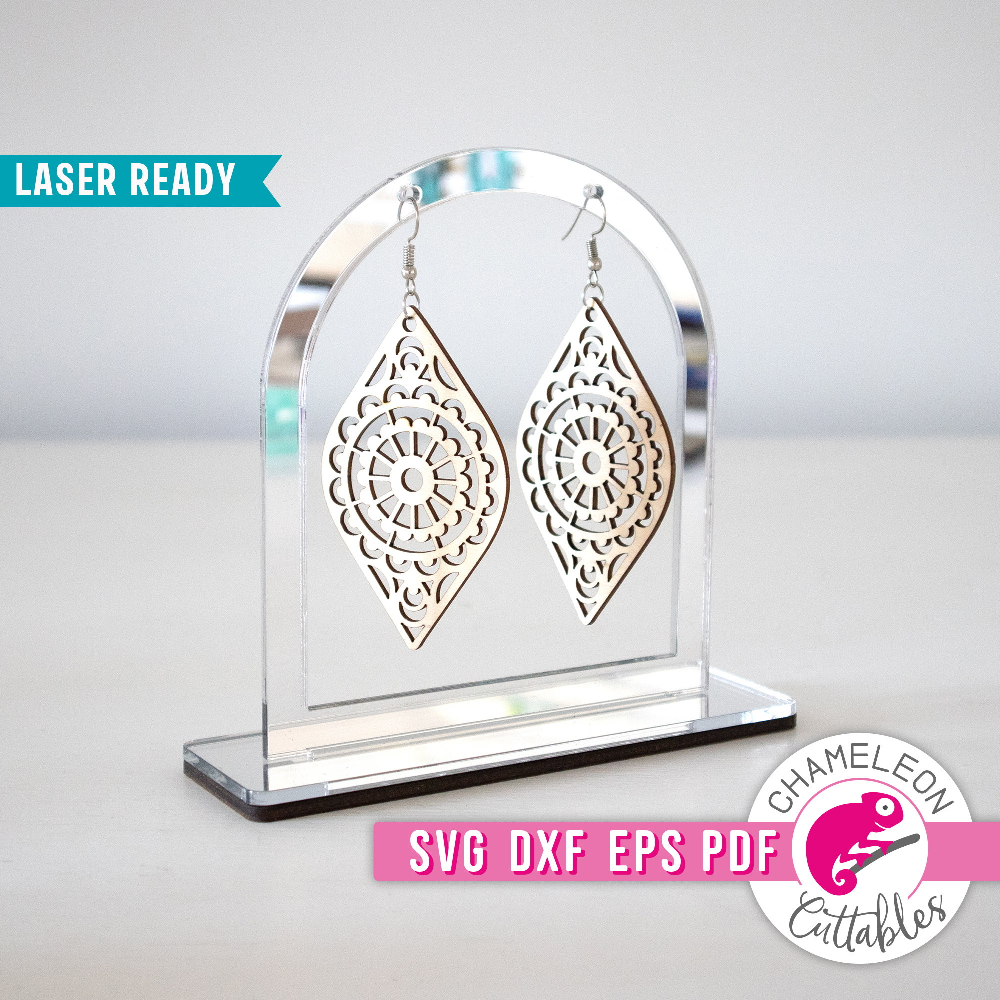 SVG, DXF, PDF, Eps Earring Display Rainbow Laser Svg, Glowforge Earring ...