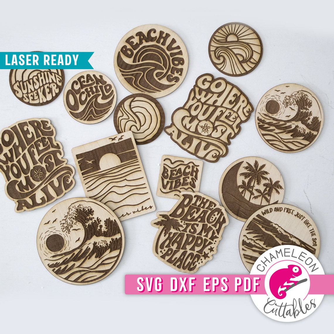 SVG DXF Pdf Eps Beach Ocean Wood Sticker Svg Bundle for - Etsy