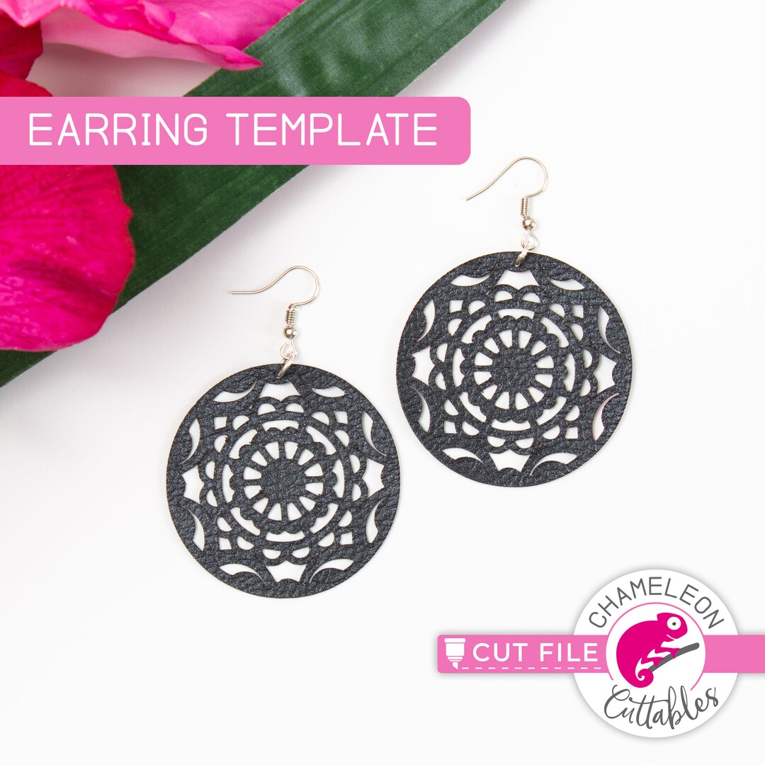 Mandala Circle Earring Template, Cut File Design, SVG for Faux Leather ...