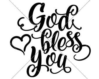 God Bless You Svg - Etsy