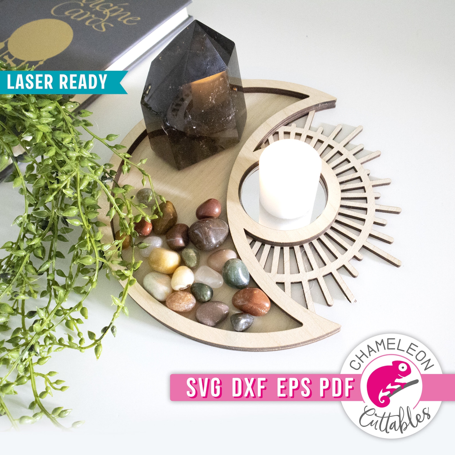 SVG DXF PDF Eps Moon and Sun Tray Laser Svg Bundle - Etsy