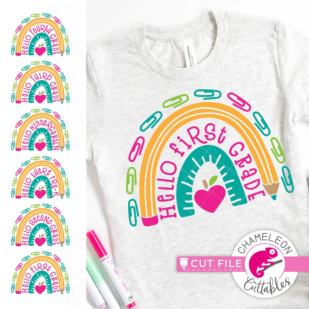 SVG, PNG, DXF, Jpeg, Back to School Rainbow Svg Bundle, Pre K - 4 ...