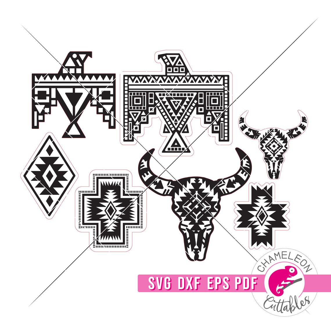 SVG, DXF, Pdf, Eps Aztec Wood Sticker Svg Bundle for Laser Cutter ...