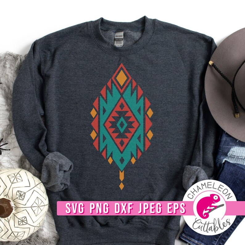 SVG PNG DXF Jpeg Aztec Fall Leaf Southwestern Inspired - Etsy