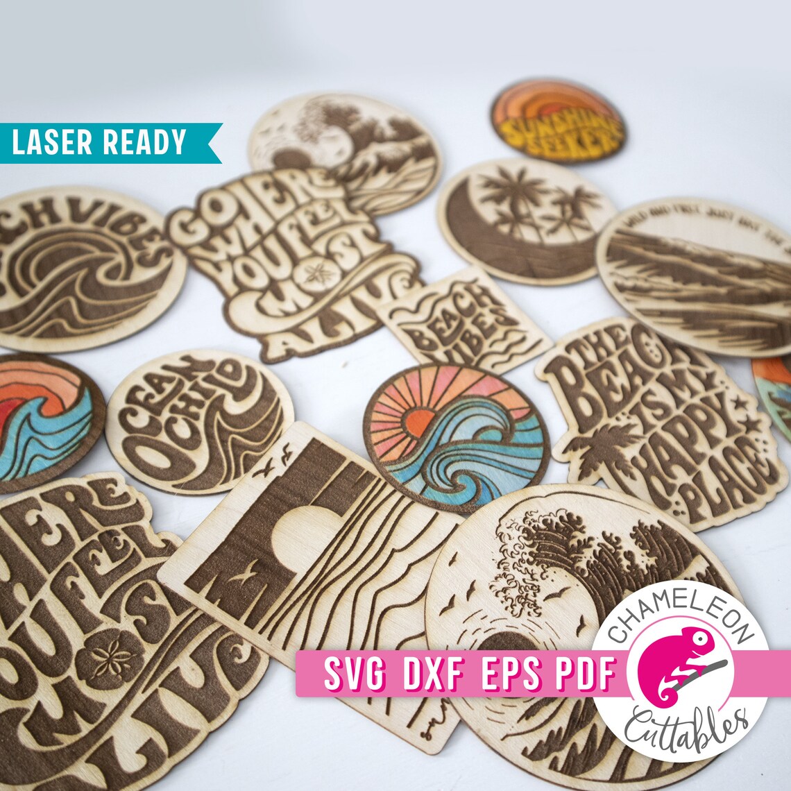 SVG DXF Pdf Eps Beach Ocean Wood Sticker Svg Bundle for - Etsy