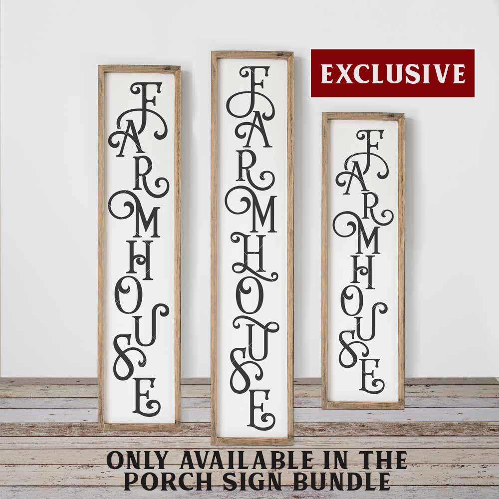 Porch Sign Bundle SVG, PNG, DXF, Vertical Files for Long Porch Signs ...