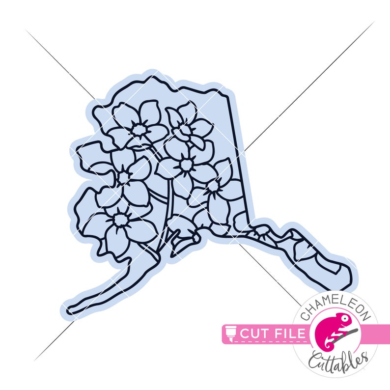 Alaska State SVG Flower SVG Glowforge File Cricut Designs - Etsy