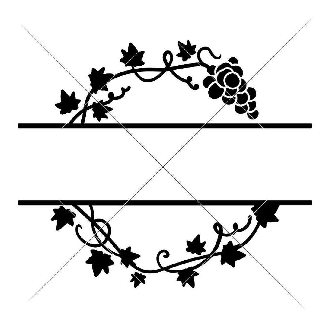 Grape Vine Split Design Wine Family Name SVG Dxf Files for Cutting ...