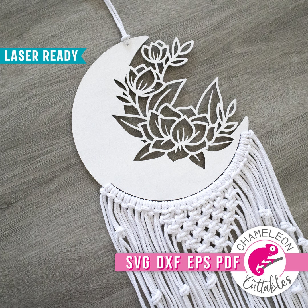 SVG, DXF, PDF, Eps Macrame Moon Svg Bundle for Laser Cutter, Glowforge ...
