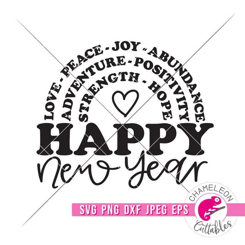 SVG, PNG, DXF, Jpeg, 2023 New Years Eve Svg, Happy New Year Rainbow ...