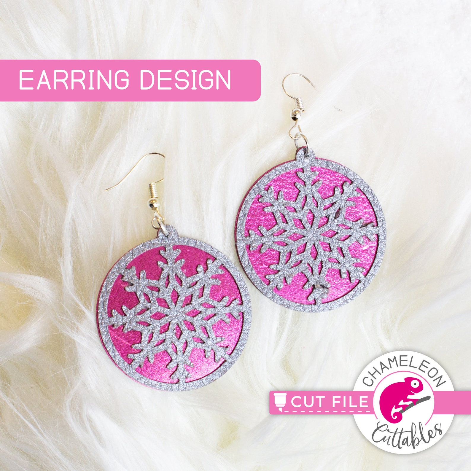 Snowflake Circle Earring Template Cut File Design SVG Dxf - Etsy