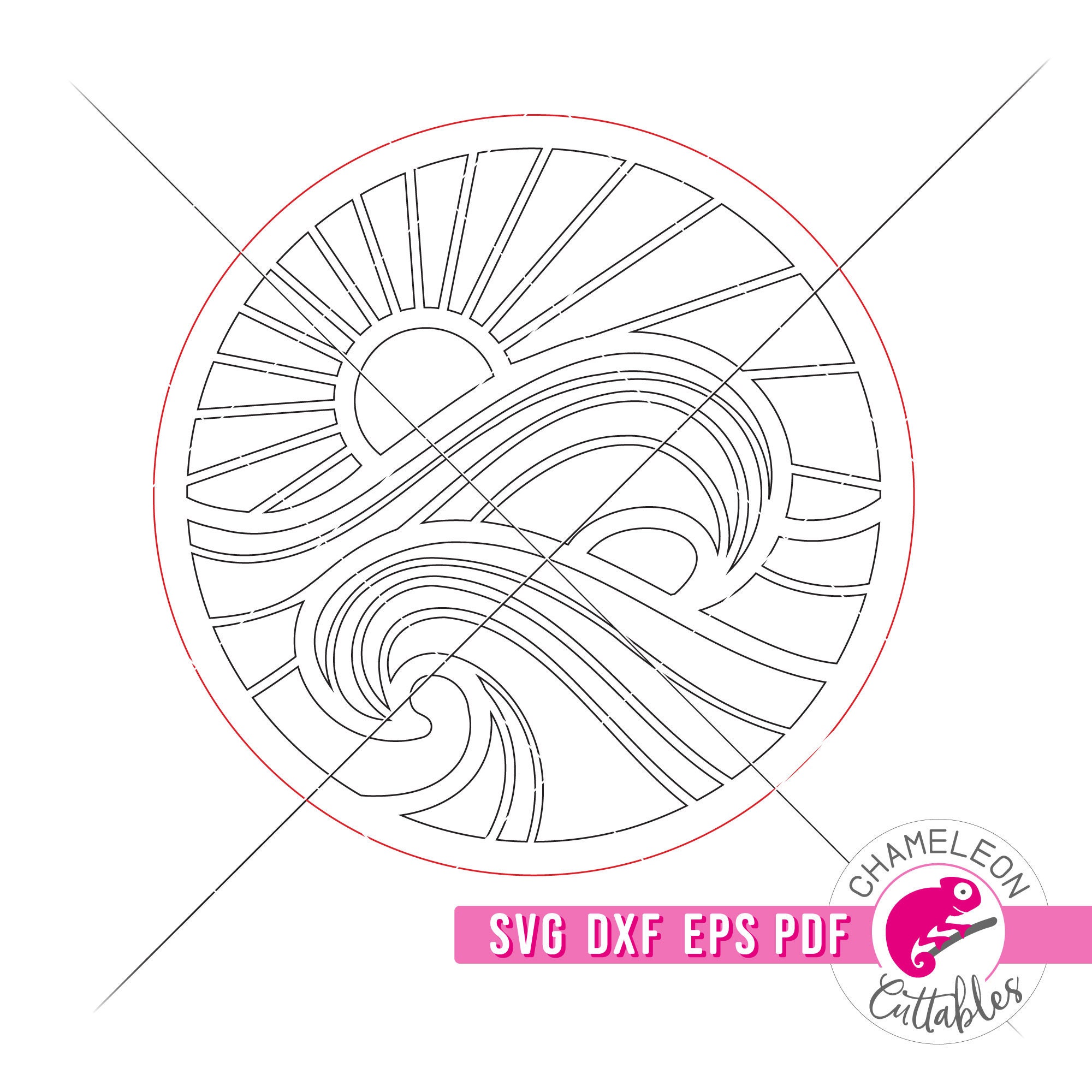 Ocean SVG, Wave Design, Beach File, Glowforge Svg File, Cricut Design ...