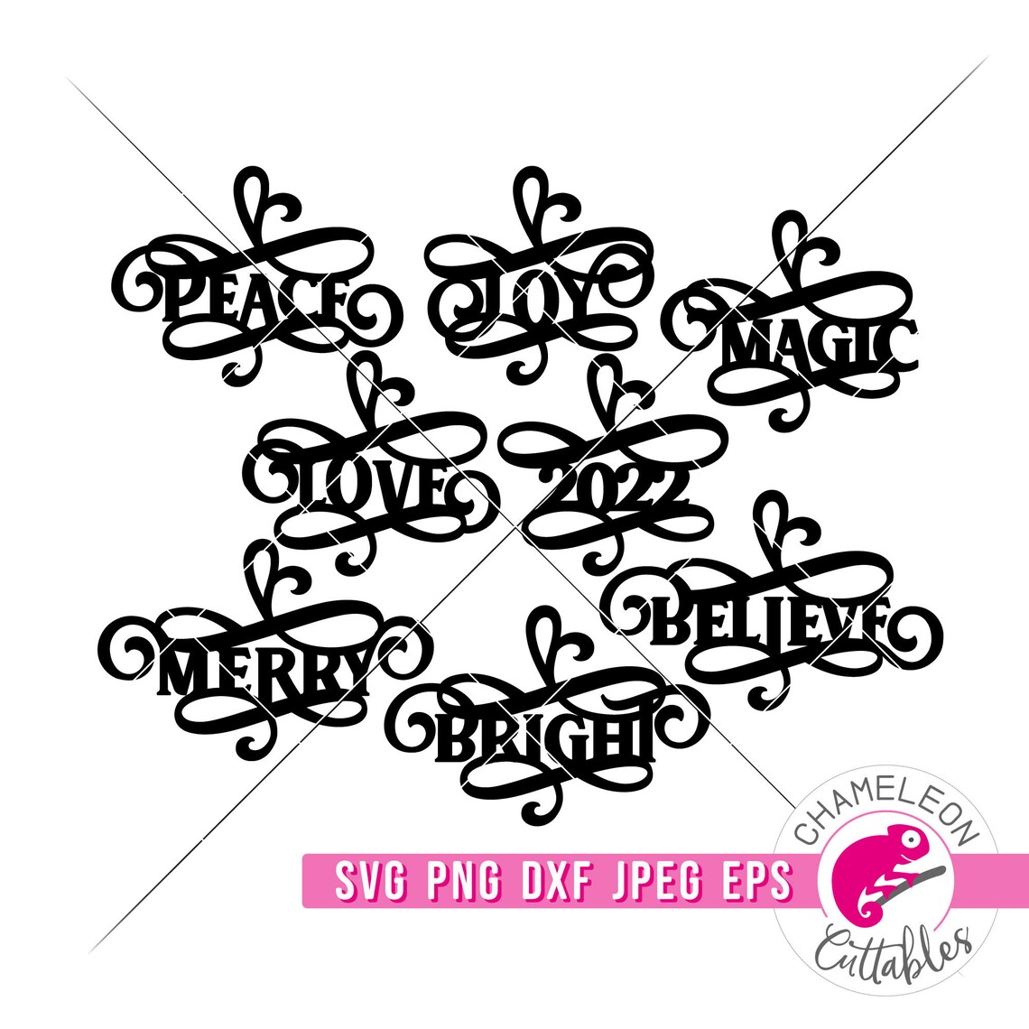 SVG DXF Christmas Words Ornament Design Bundle 2022 Laser - Etsy