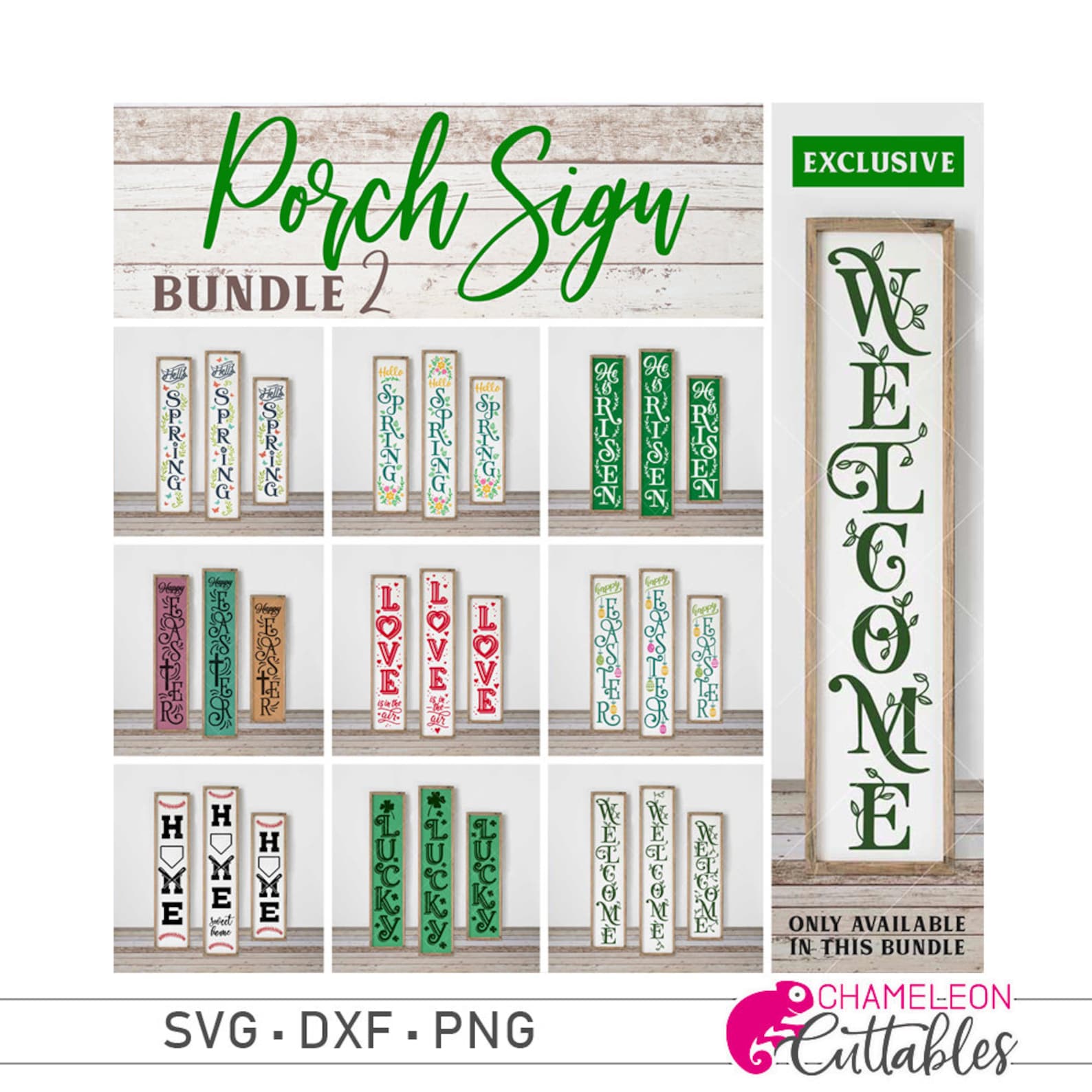 Porch Sign Bundle SVG PNG DXF Vertical Files for Long Porch - Etsy