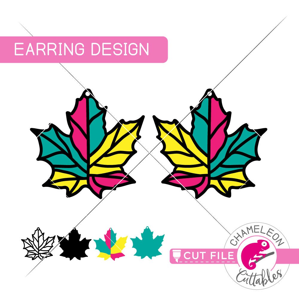 Fall Maple Leaf Earring Template, Cut File Design, SVG Dxf Png for ...
