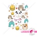 PRINT & CUT Sticker Sheet Template, PNG, Cute Animals, for Cricut, for ...