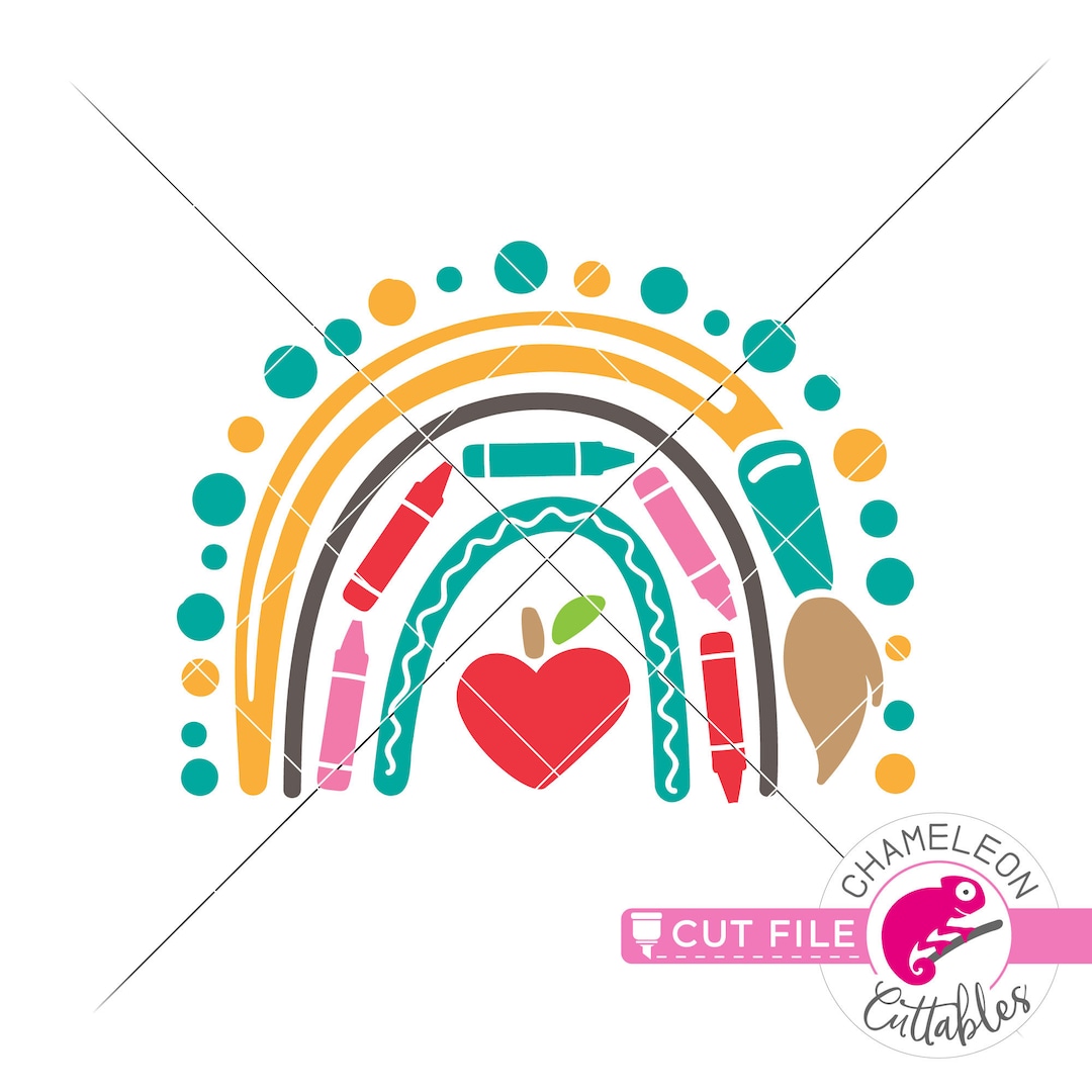 SVG, PNG, DXF, Jpeg, Art Teacher, School Rainbow, Teacher Rainbow ...