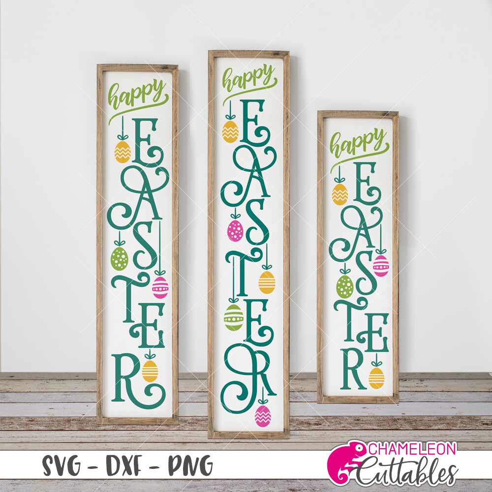 Art & Collectibles Happy Easter Vertical Sign Svg Vertical Welcome Sign ...