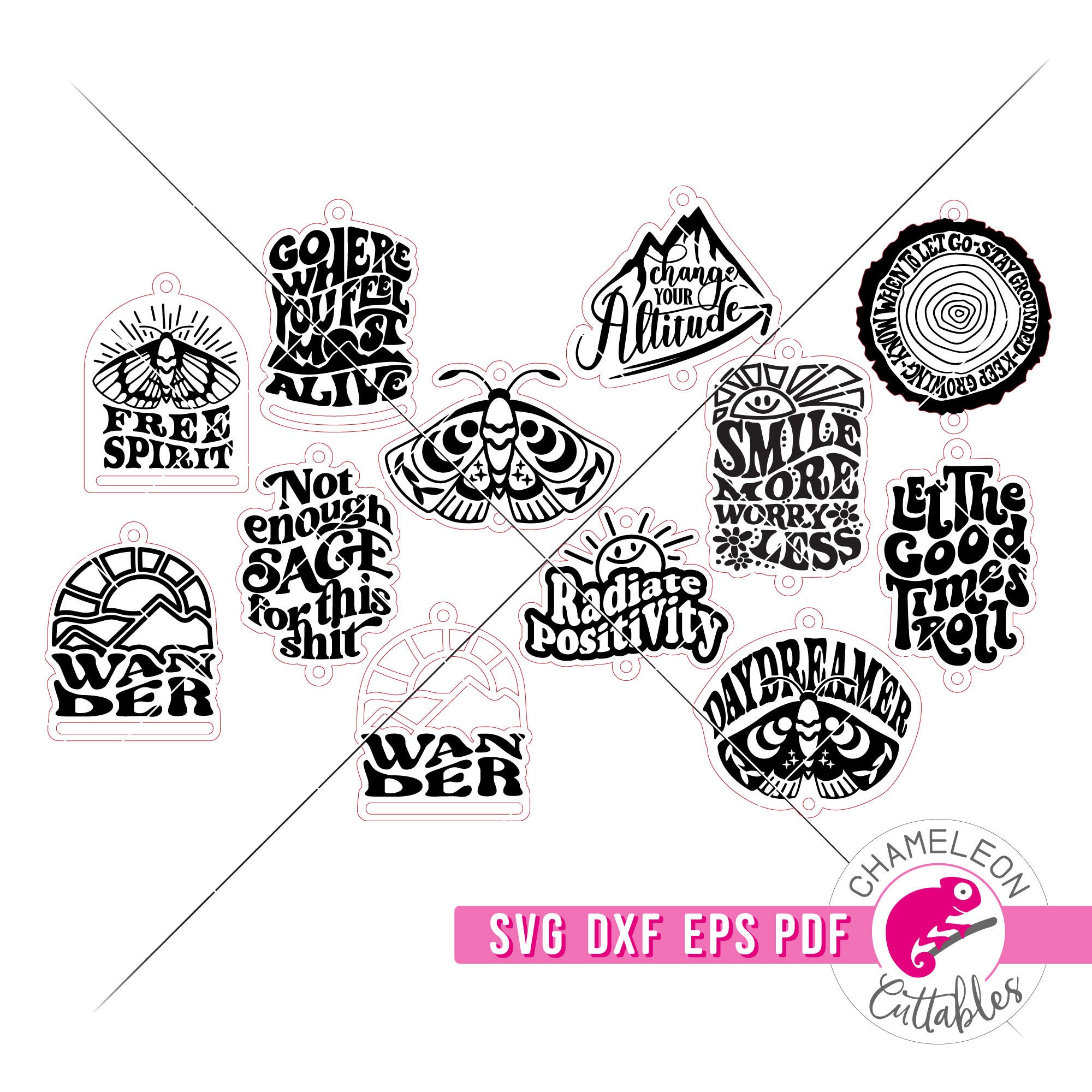 SVG, DXF, Pdf, Eps Retro Car Charm File Bundle for Laser Cutter ...