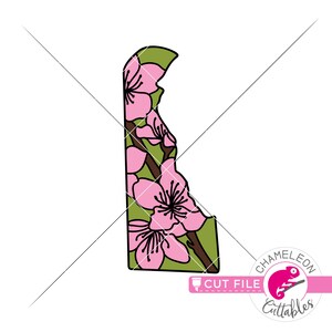 SVG, PNG, DXF, Jpeg, Delaware State Flower, Peach Blossom, Layered ...