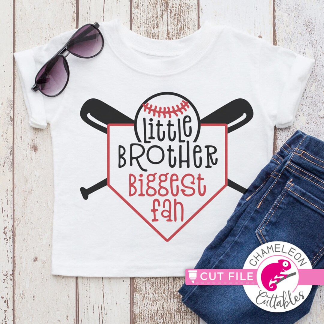 Little Brother Biggest Fan, Baseball Design, Sibling, SVG File for ...