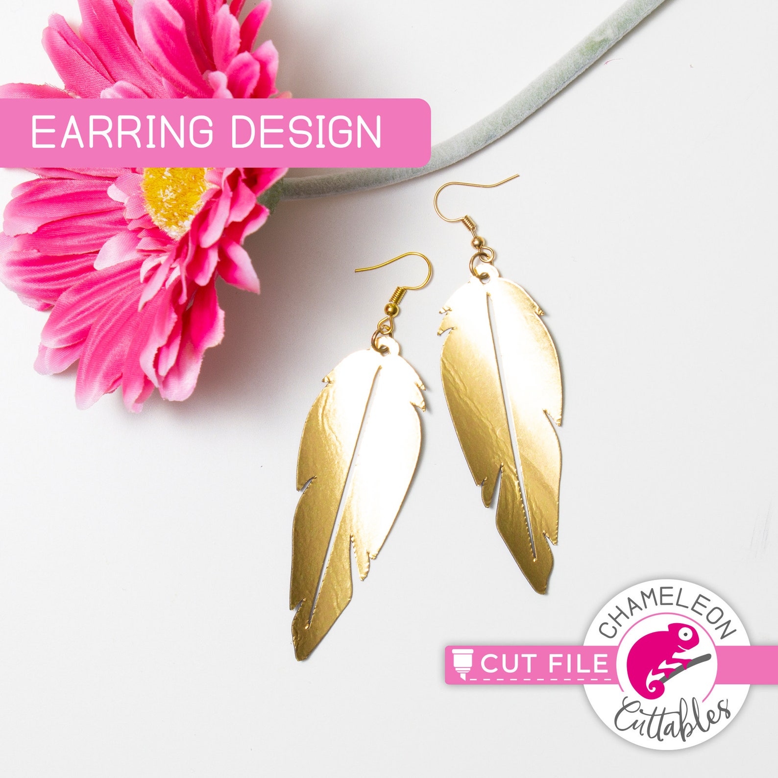 Feather Earring Template Cut File Design SVG for Faux - Etsy