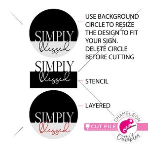 Simply Blessed Round Door Sign Design, Thanksgiving Door Sign SVG, Dxf ...
