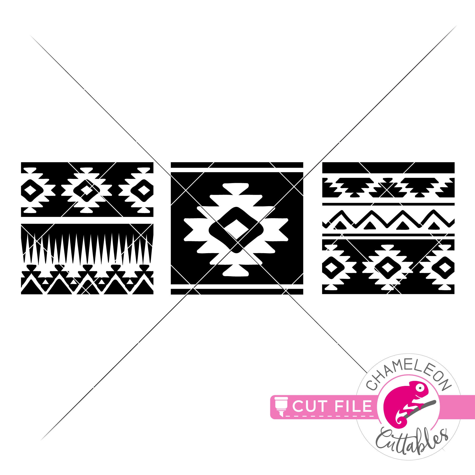 SVG PNG DXF Jpeg 3 Square Aztec Pattern Designs - Etsy