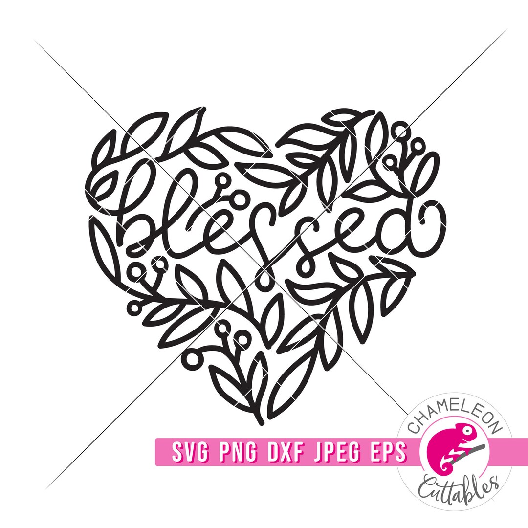 SVG, PNG, DXF, Jpeg, Blessed Heart, Blessed Thanksgiving Design, Fall ...