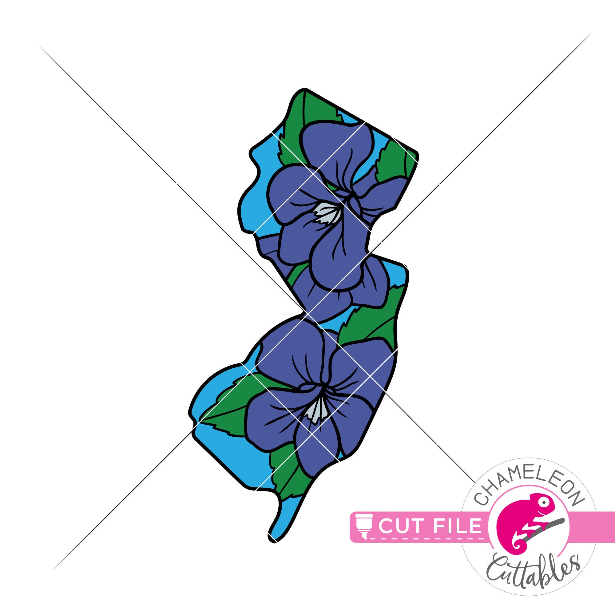 New Jersey state flower violet layered SVG dxf png File | Etsy