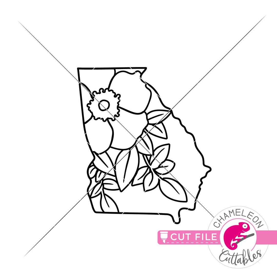 Georgia State Flower Outline, Cherokee Rose, GA, SVG File for Cutting ...