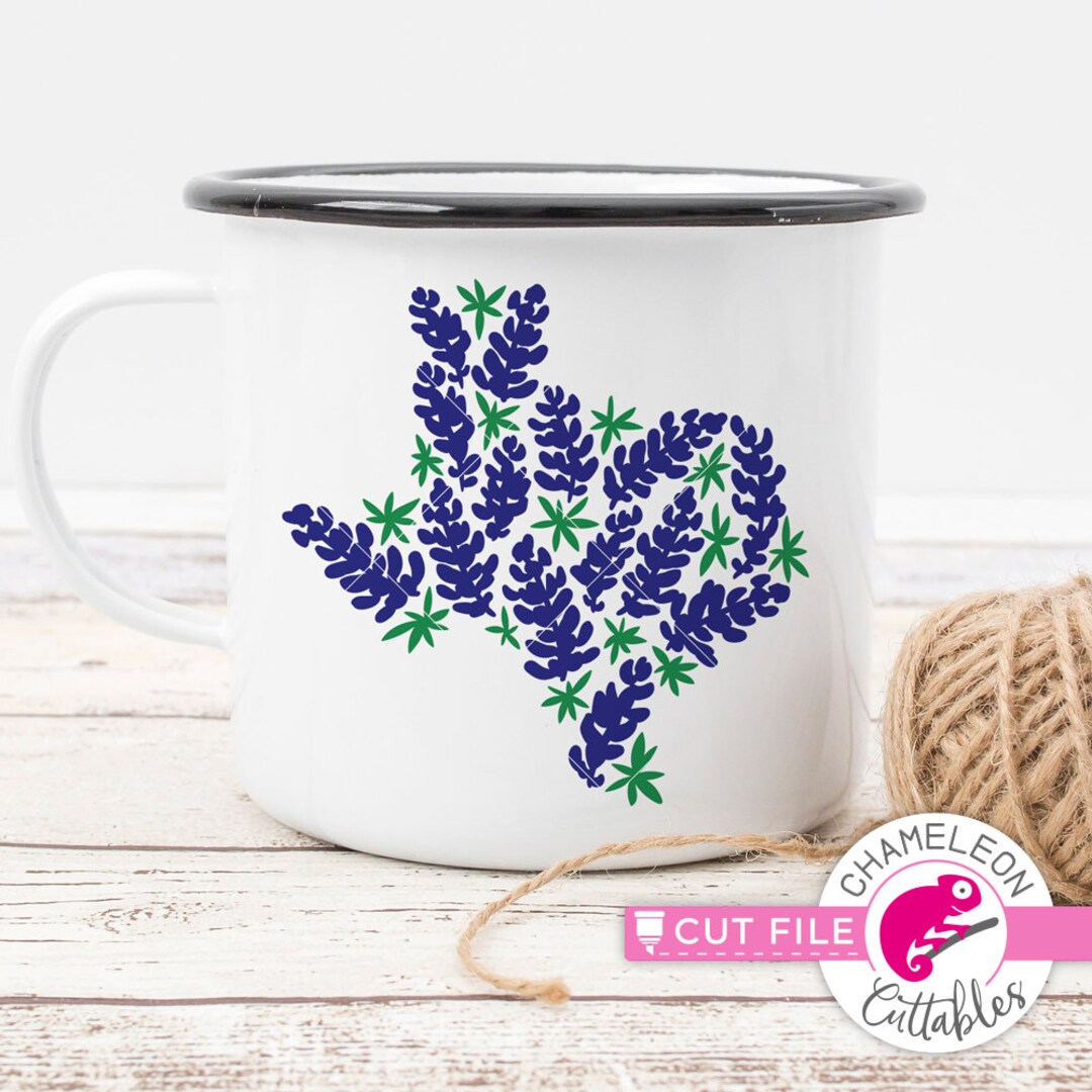 Texas Bluebonnet, Spring, State Shape, SVG Dxf Files for Cutting ...
