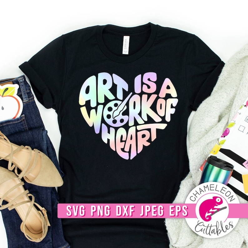 SVG PNG Dxf Jpeg Art is a Work of Heart Svg Art Teacher - Etsy