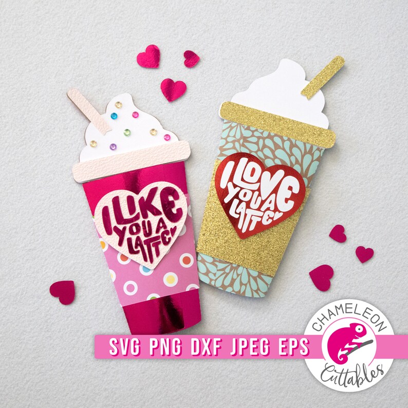 SVG, PNG, DXF, Jpeg, Latte Gift Card Holder Svg, Valentine's Day Svg ...
