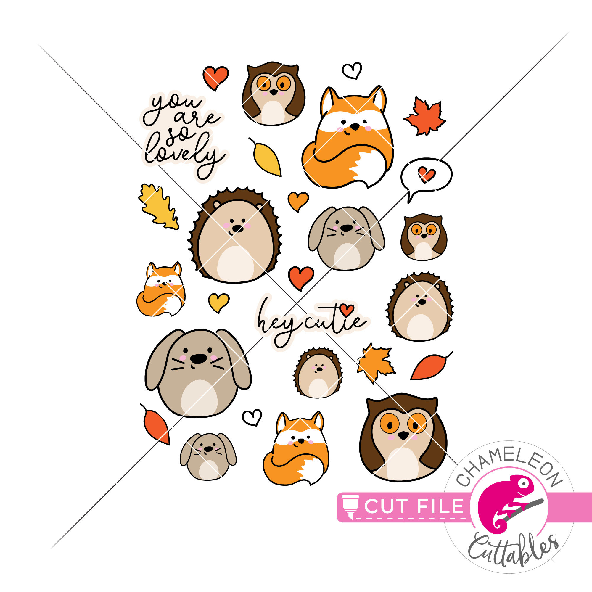 PRINT & CUT Sticker Sheet Template, PNG, Fall Animals, for Cricut, for ...
