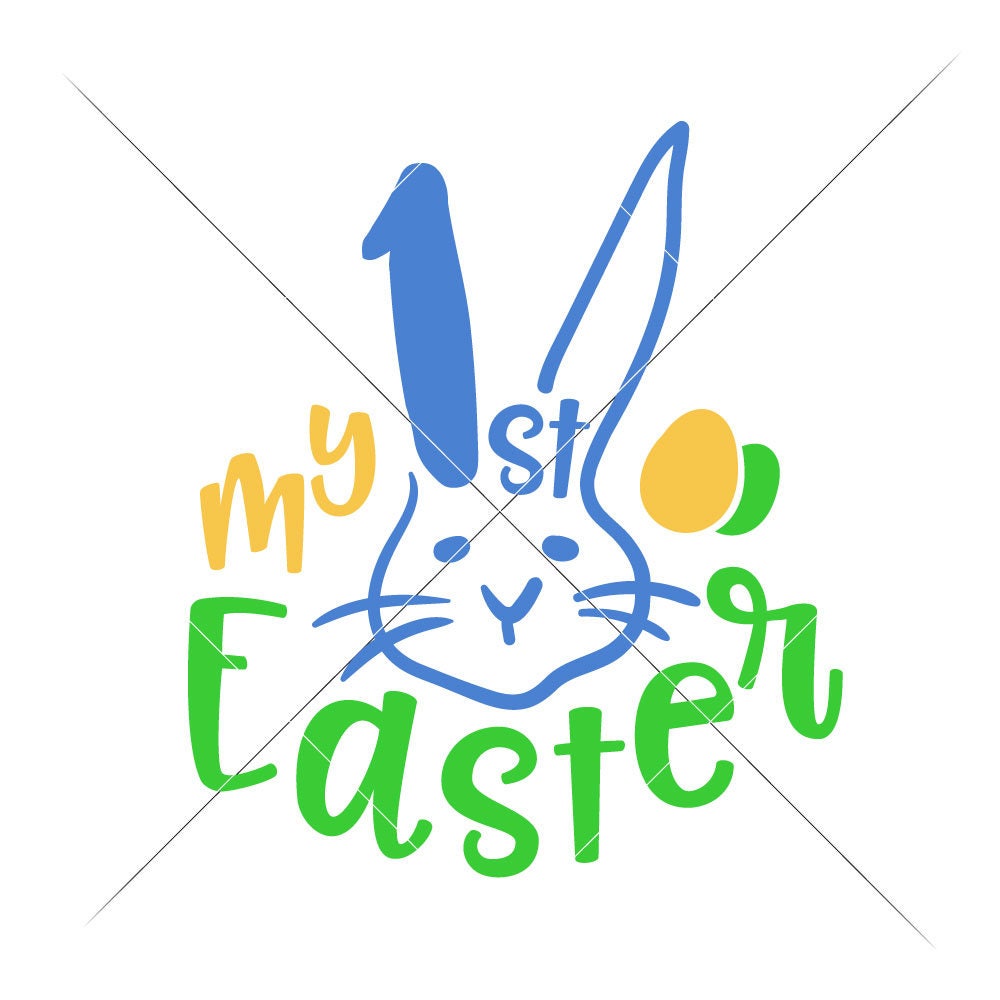 My first Easter Baby Boy's First Easter SVG dxf Files for | Etsy