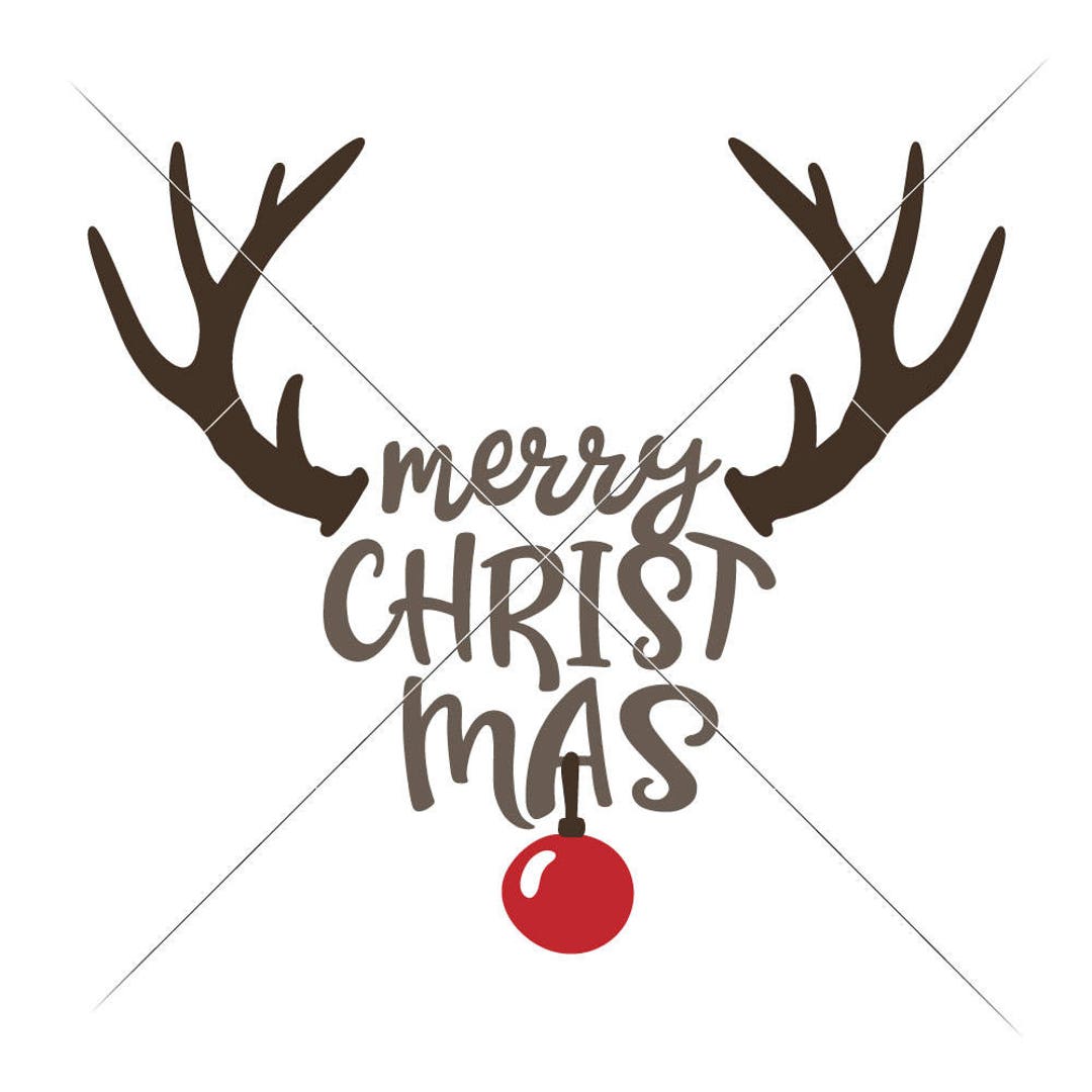 Merry Christmas Reindeer SVG Eps Dxf Png Files for Cutting Machines ...