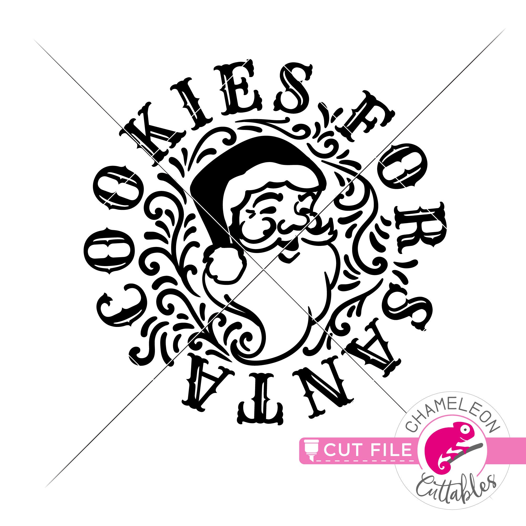 SVG, PNG, DXF, Jpeg, Cookies for Santa Vintage File, Christmas Plate ...
