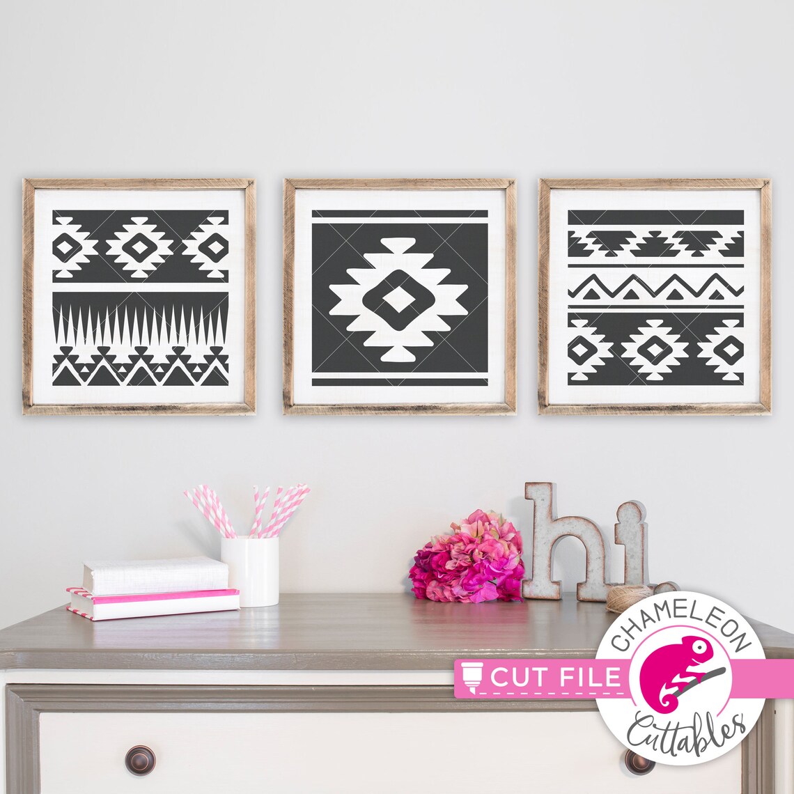 SVG PNG DXF Jpeg 3 Square Aztec Pattern Designs - Etsy