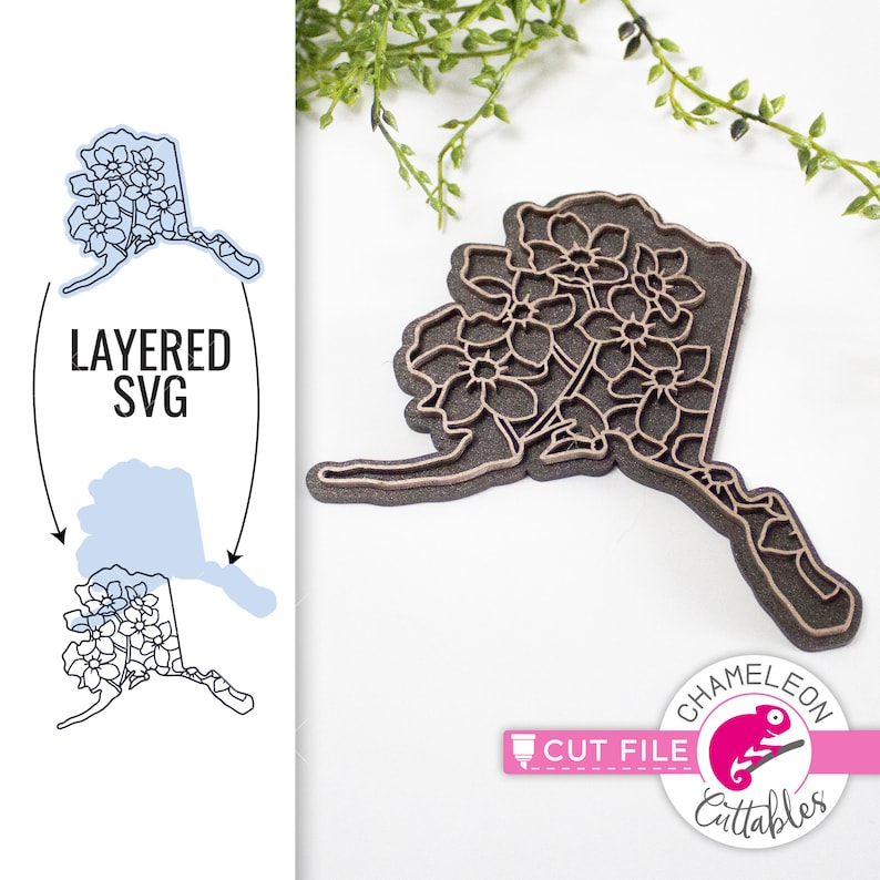 Alaska State SVG Flower SVG Glowforge File Cricut Designs - Etsy