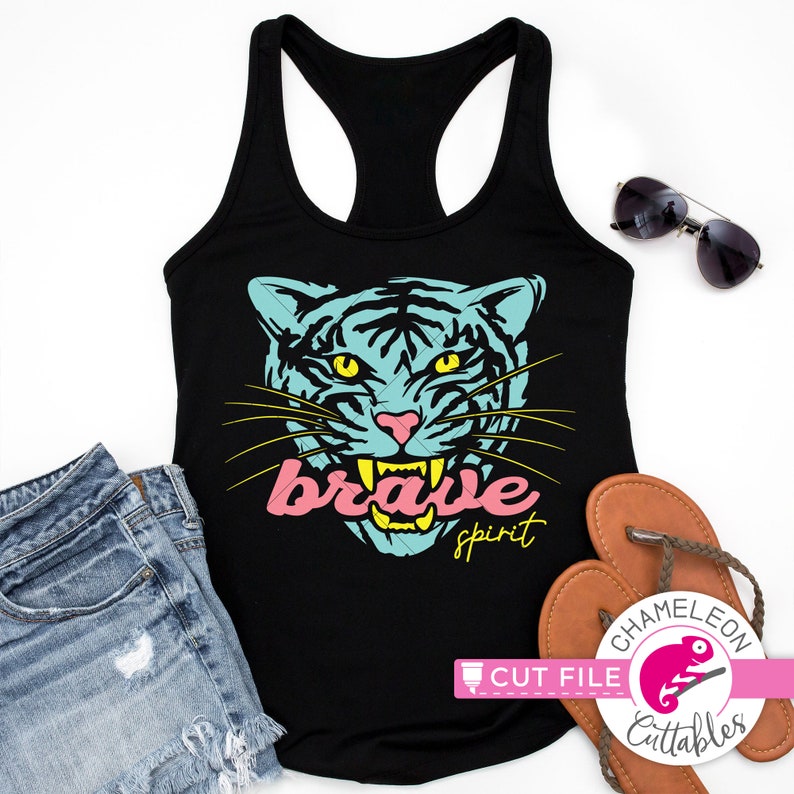 Retro Tiger SVG, Be Brave SVG, Retro Tiger Sublimation Png, Wild 80's ...