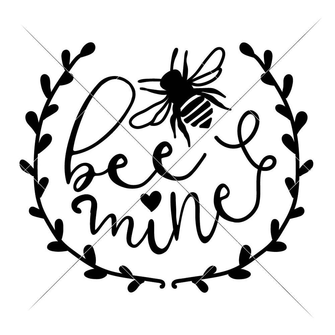 SVG, PNG, DXF, Jpeg, Bee Mine Wreath Valentine, Animal, Kids, Wood Sign ...