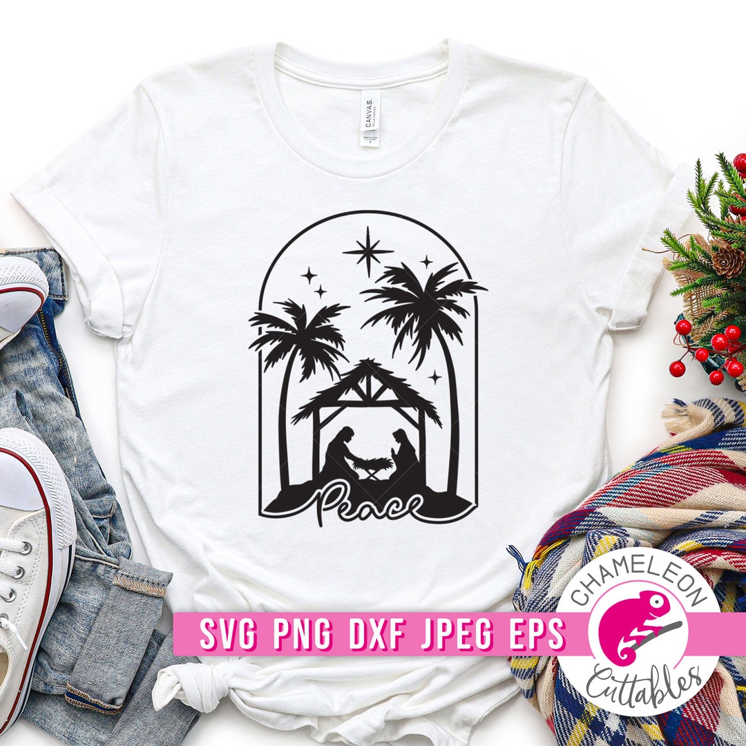 SVG PNG DXF Jpeg Peace Nativity Scene Arch Design - Etsy